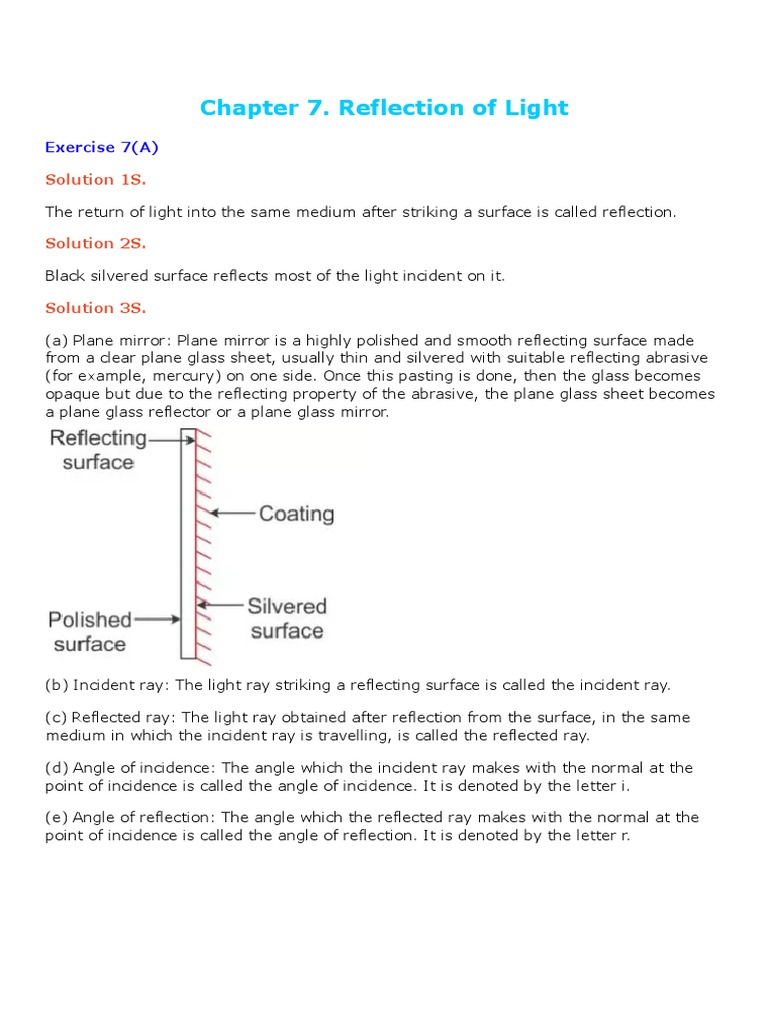 Uses and Laws of Plane Mirrors | PDF | Mirror | Reflection (Physics)