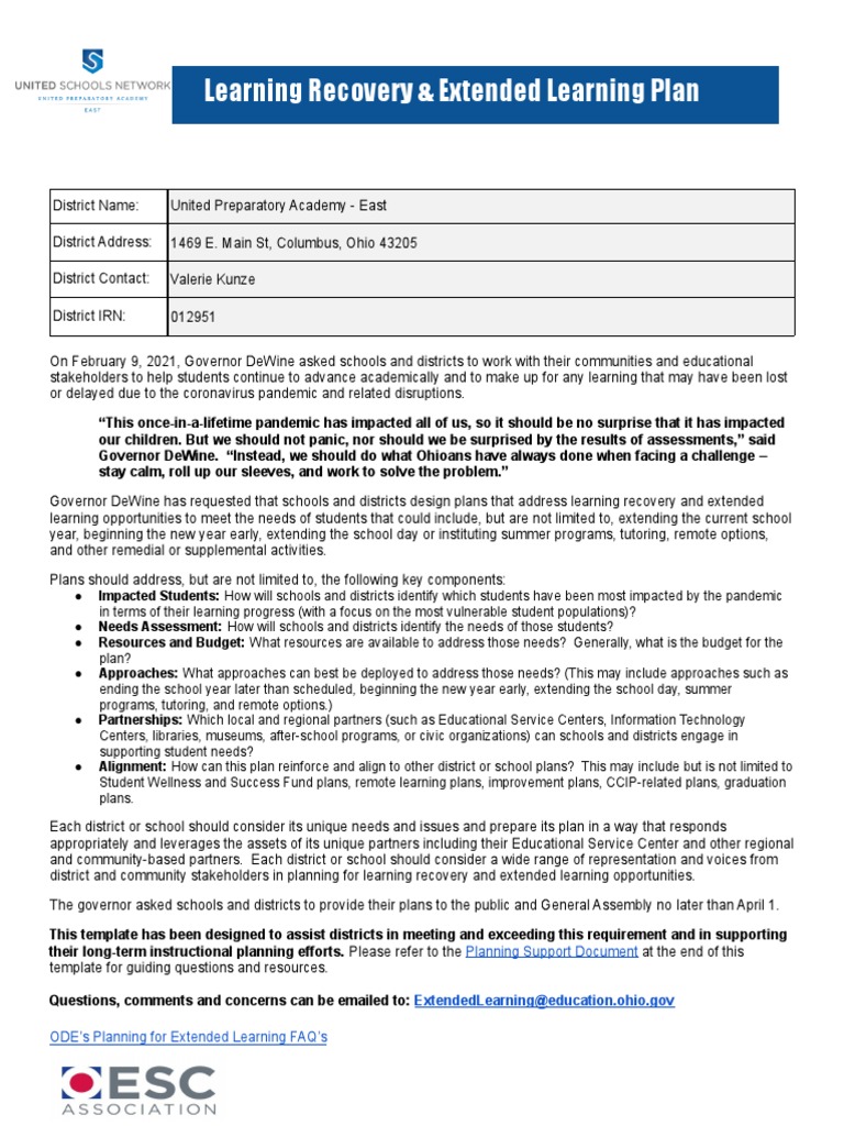 Learning+Recovery+Plan+ +UPrep-East+ +complete+5.21.2021 | PDF ...