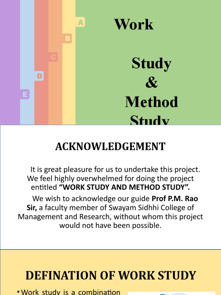 Work Study and Method Study Presentation | PDF | Economies | Business