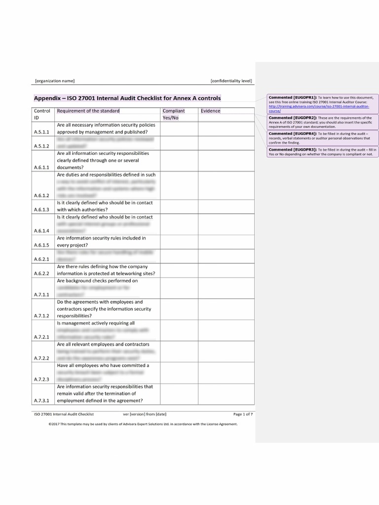 11.12_Appendix_ISO_27001_Internal_Audit_Checklist_Premium_Preview_EN | PDF