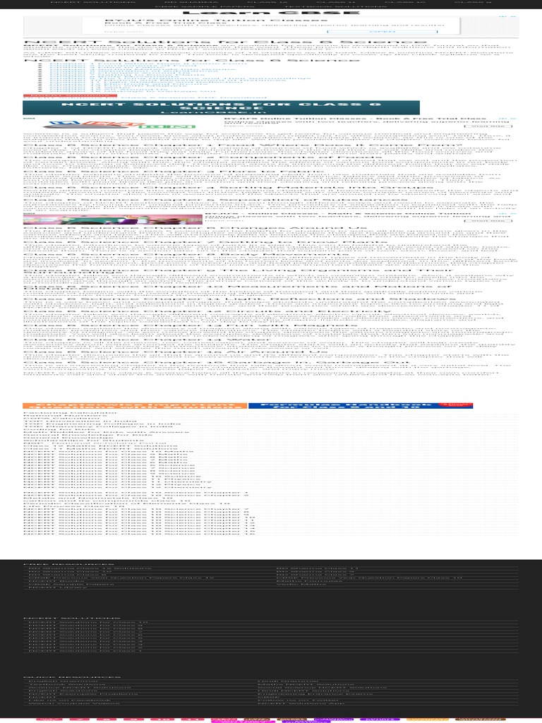 NCERT Solutions For Class 6 Science (Updated For 2020-21 Exams) | PDF ...