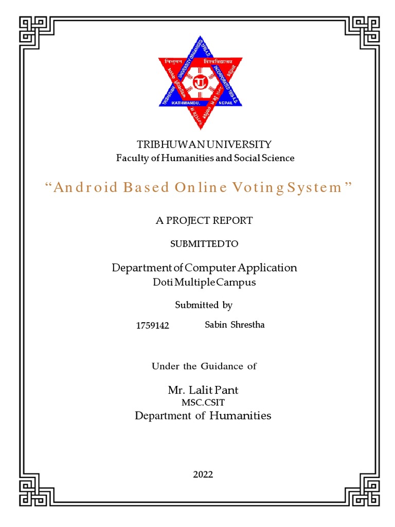 Android Based Online Voting System DMC Final Year Project | PDF ...