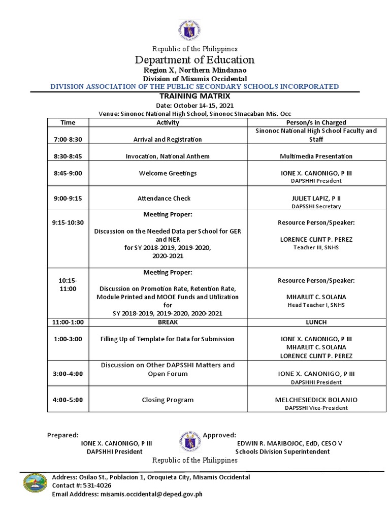 Training Design & Matrix-Dapsshi | PDF | Performance Indicator | Evaluation