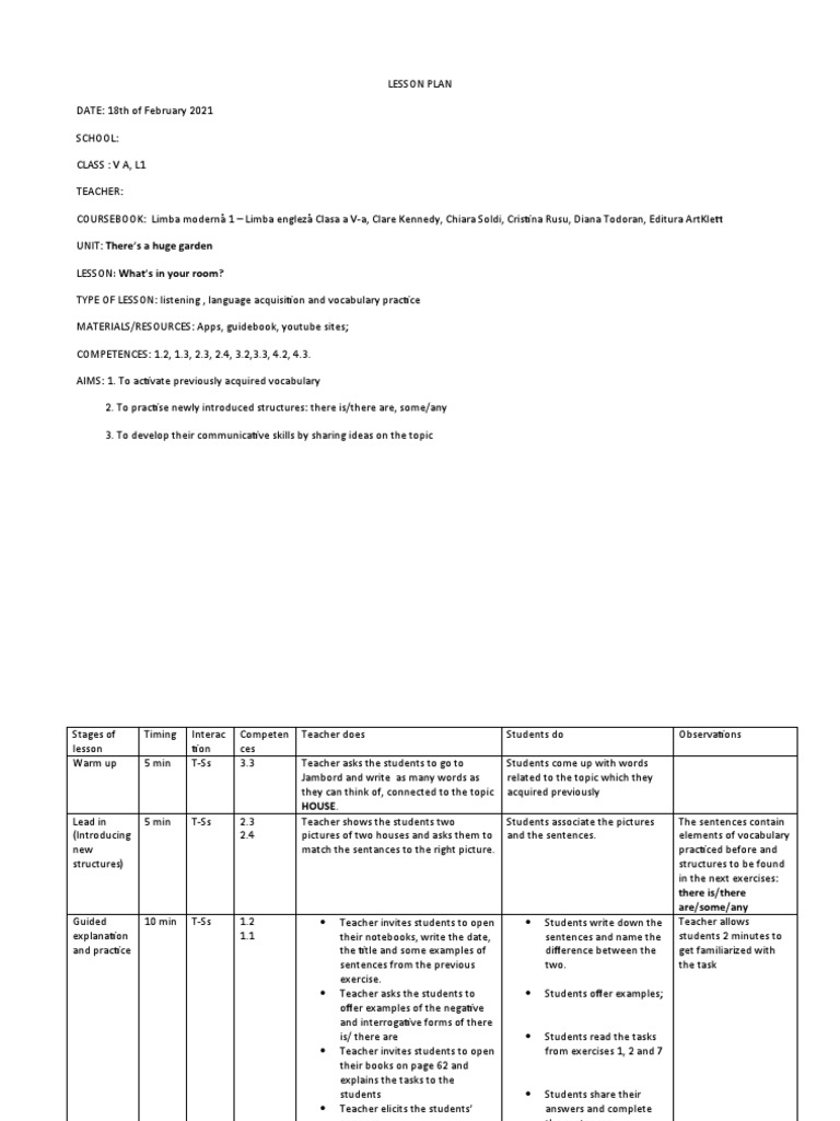 Lesson Plan 5A | PDF | Question | Human Communication
