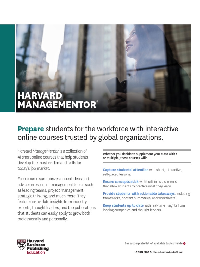 Harvard ManageMentor Brochure | PDF | Negotiation | Marketing