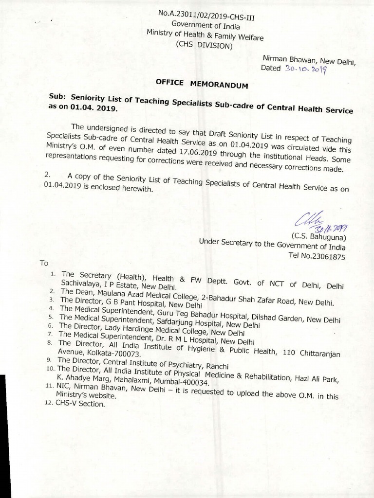 Seniority List | PDF | Health Sciences | Academia