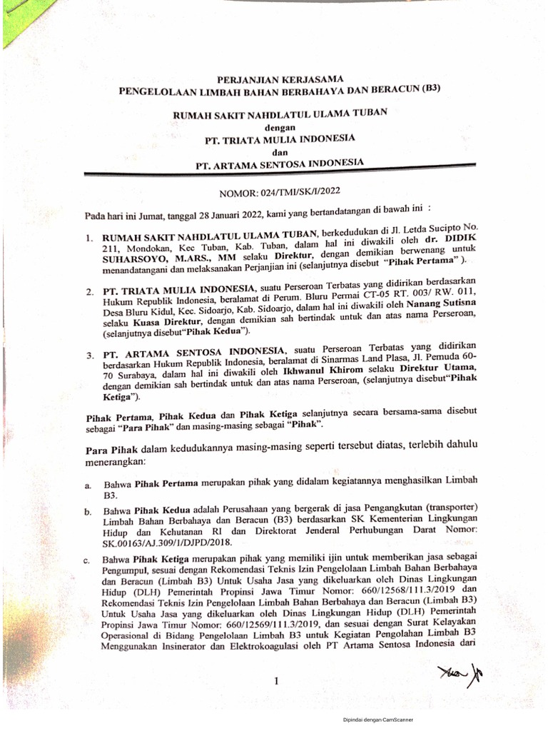 MOU Triata Januari 2022 | PDF