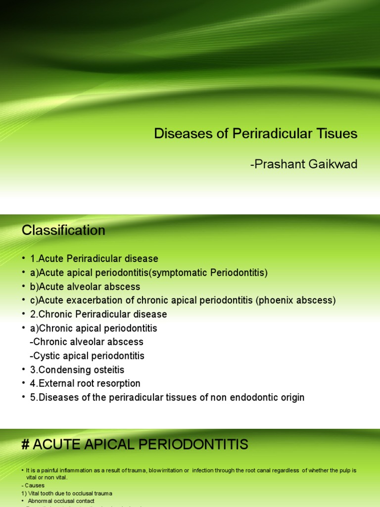 Diseases of Periradicular Tisues | PDF | Immunology | Dentistry
