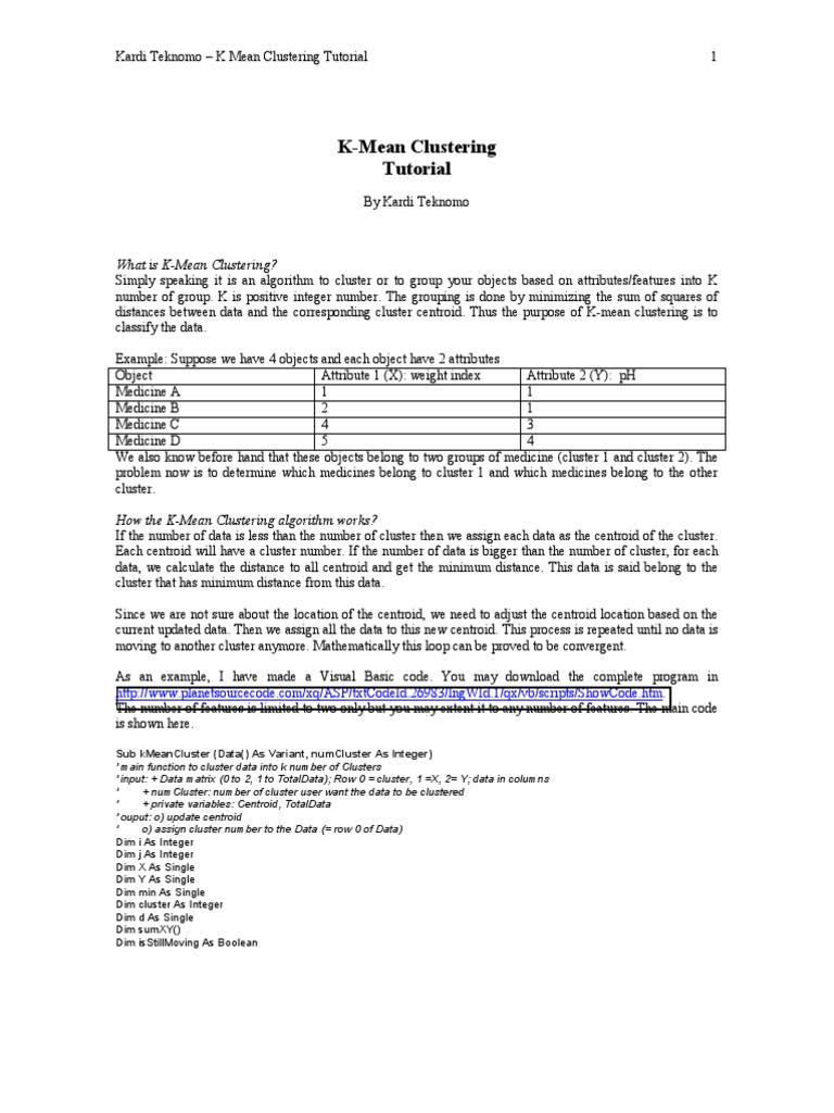 K Mean Clustering | PDF | Cluster Analysis | Algorithms And Data Structures
