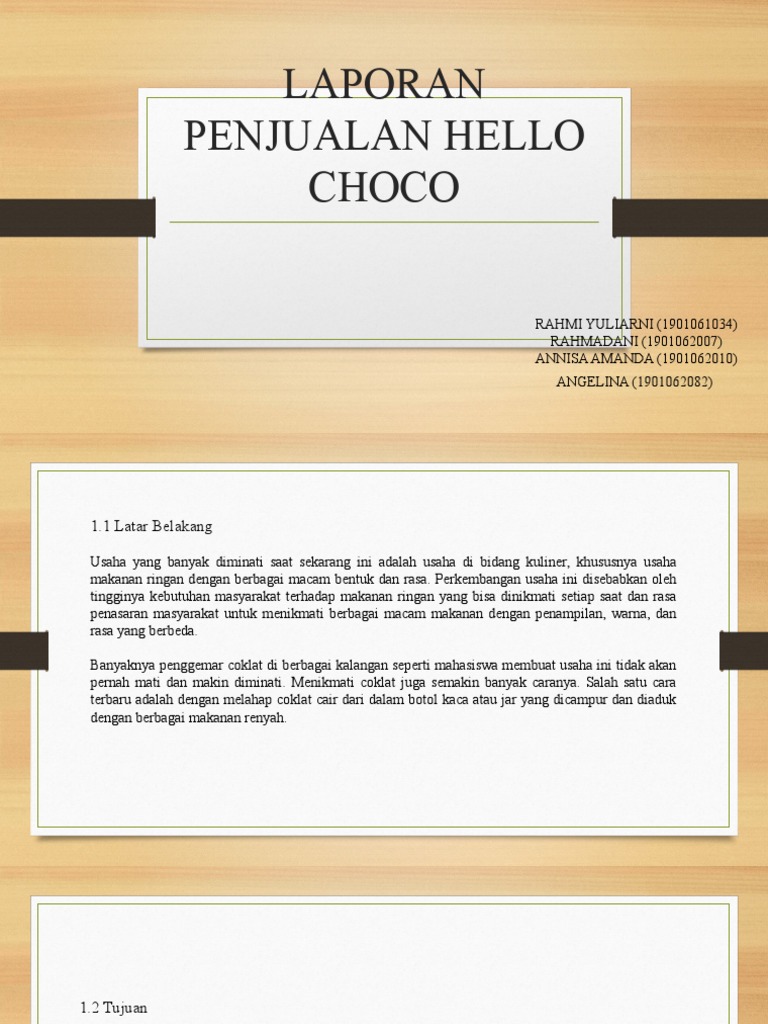Laporan Penjualan Hello Choco | PDF