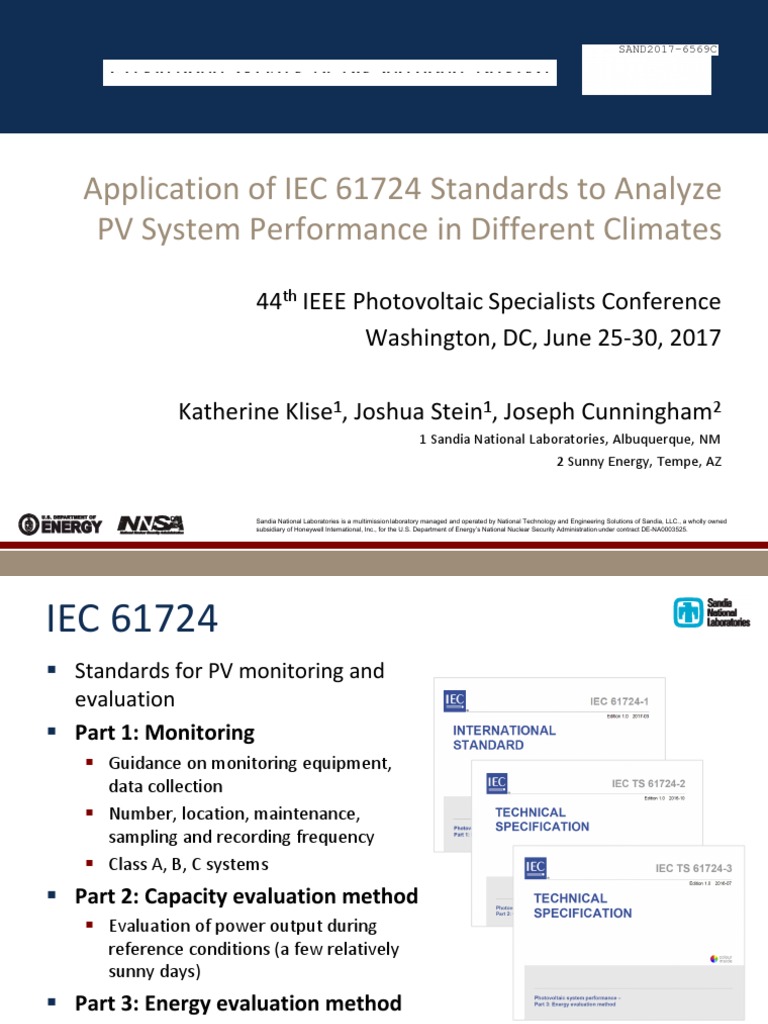 IEC 61724 Standards for PV Performance Analysis | PDF | Physical Quantities | Electricity