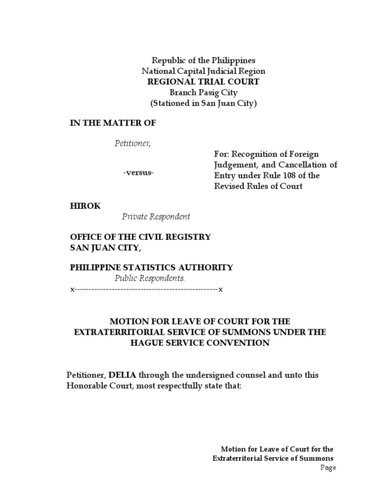 Motion For Leave of Court - Administrative Order No. 251-2020 (AO 251-2020) | PDF | Judgment ...