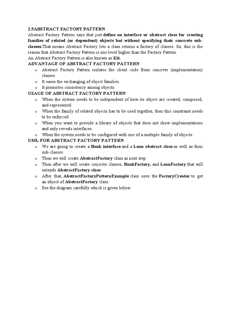2.5 Abstract Factory Pattern | PDF | Class (Computer Programming) | Technology Development