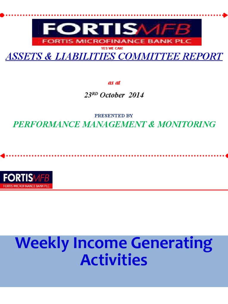Assets & Liabilities Committee Report: Performance Management ...