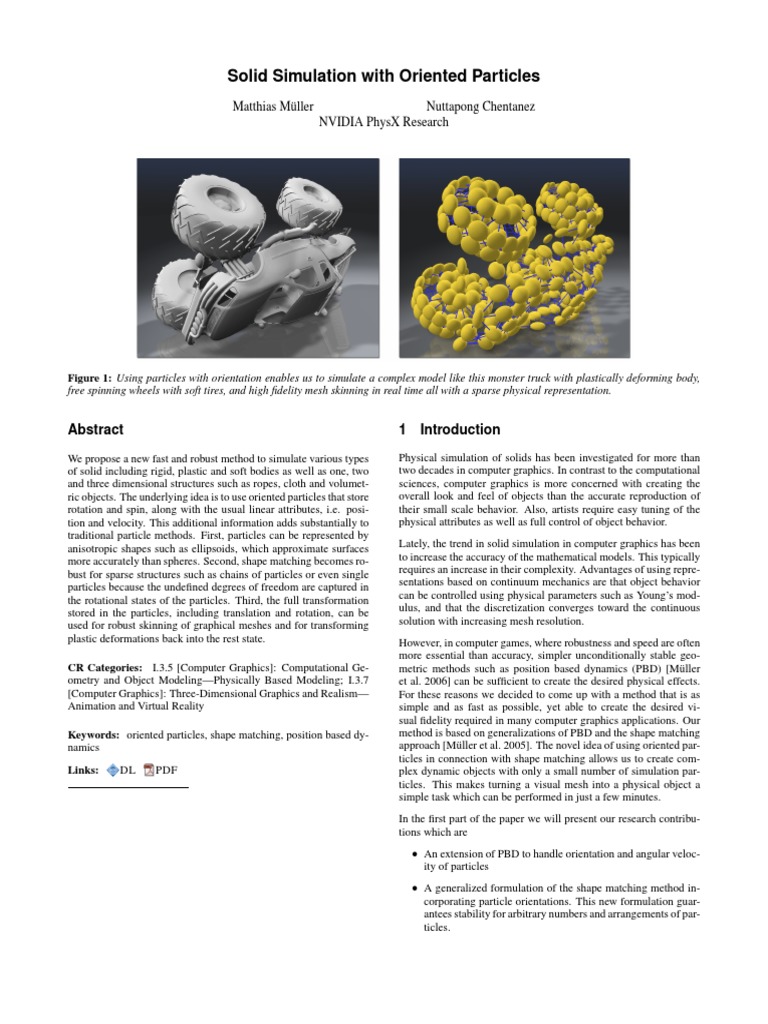 Solid Simulation With Oriented Particles Matthias M Uller Nuttapong Chentanez Nvidia Physx 