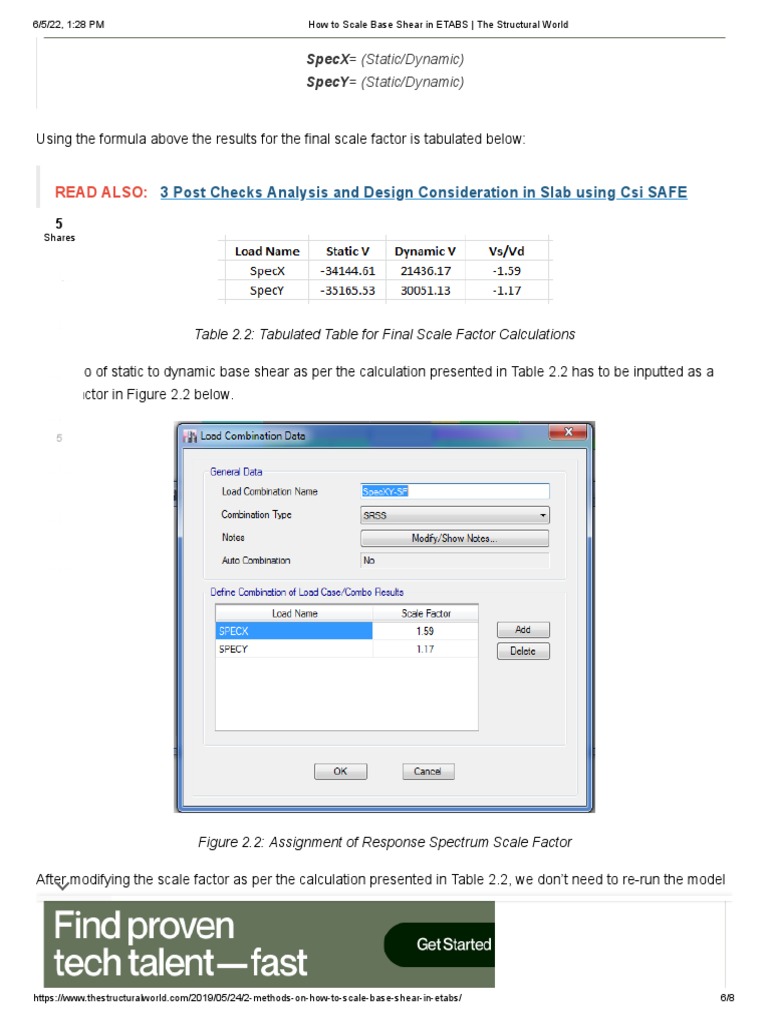 Scale Base Shear in ETABS Guide | PDF