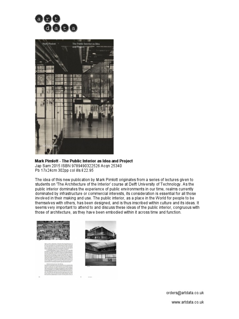 Mark Pimlott - The Public Interior As Idea and Project | PDF