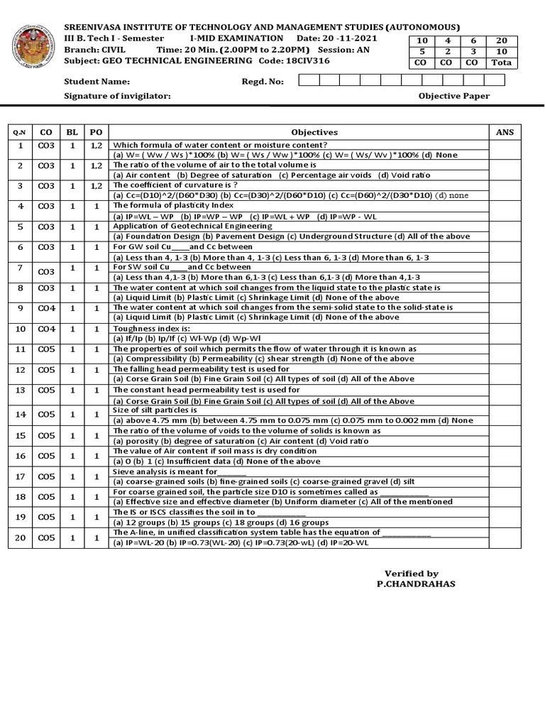Geotech QP | PDF | Soil Mechanics | Chemical Engineering