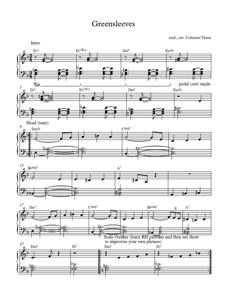 Greensleeves - John Coltrane | PDF