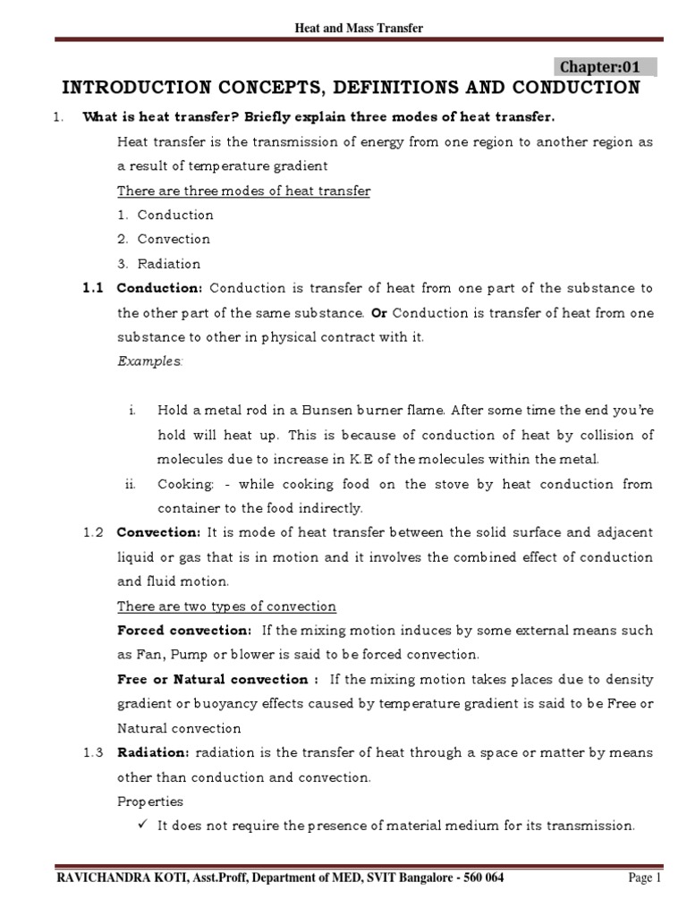 Heat Transfer Study Material | PDF | Thermal Conduction | Heat Transfer