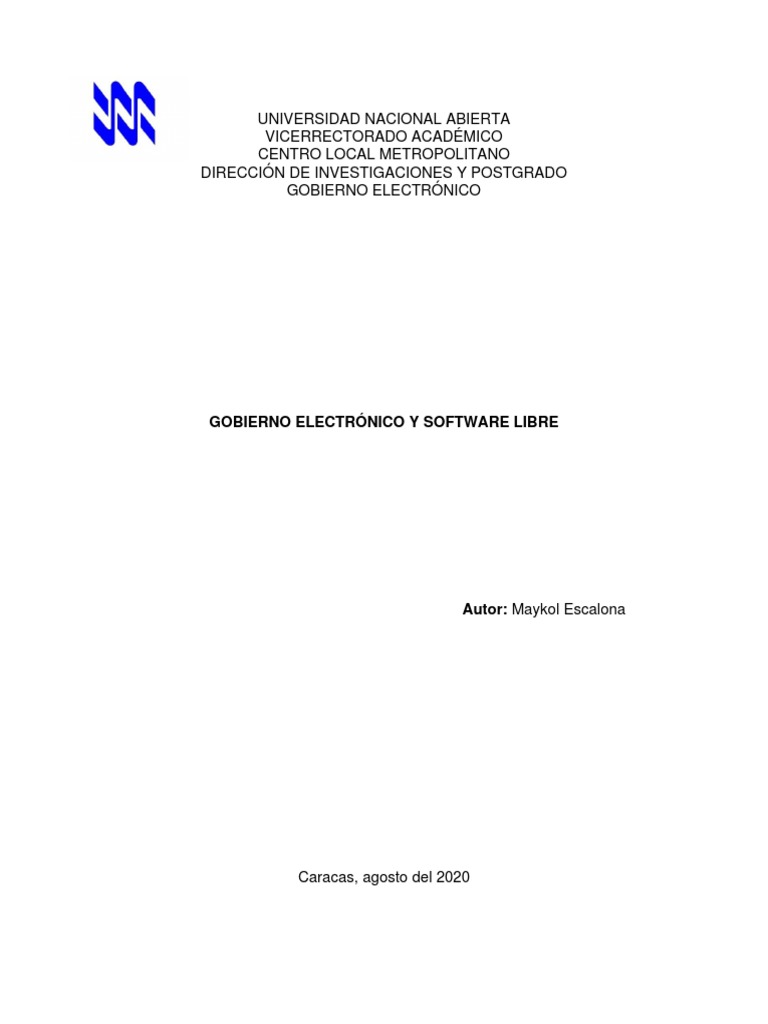 Gobierno Electrónico y Software Libre | PDF | Software libre | Software