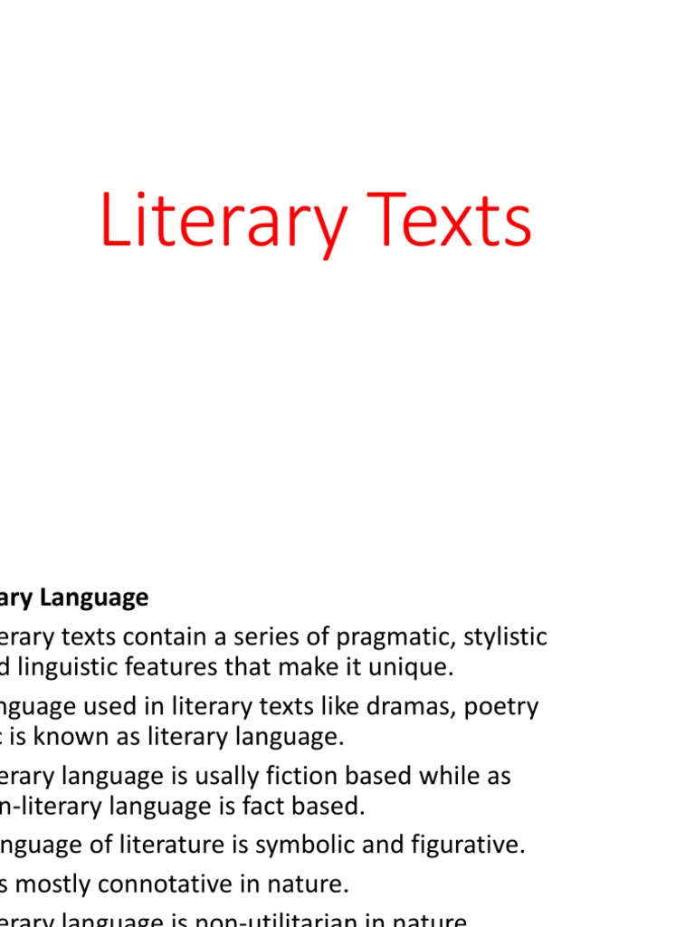 Literary Texts Literary Texts in Translation | PDF | Translations ...
