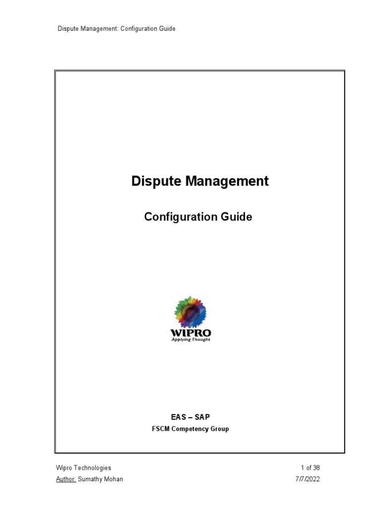 Dispute Management: Configuration Guide | PDF | Supply Chain Management ... Dispute Management: Configuration Guide | PDF | Supply Chain Management ...