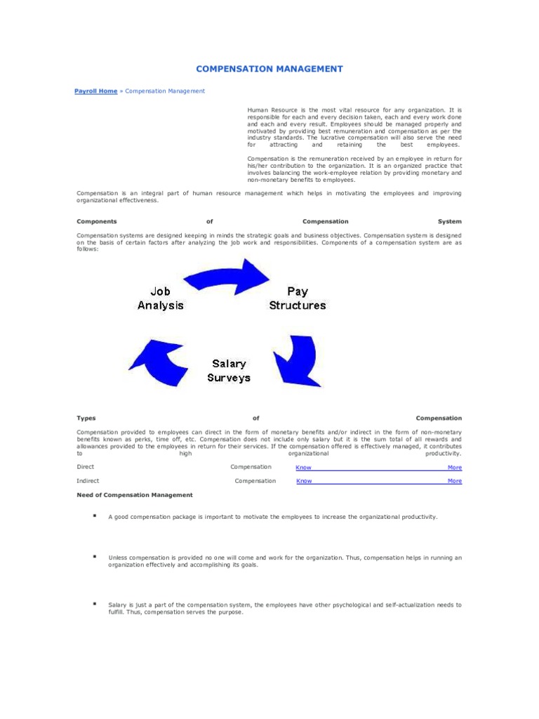 Compensation Management | PDF | Performance Appraisal | Human Resource ...