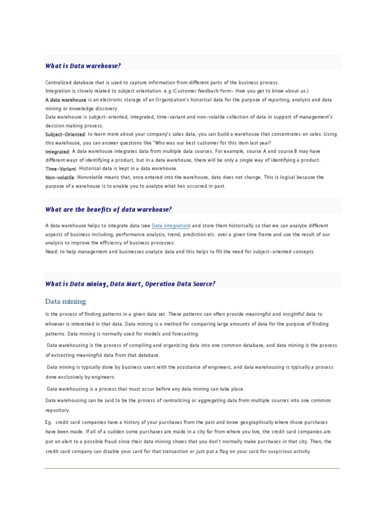 DWH_Concepts | PDF | Data Warehouse | Data Model