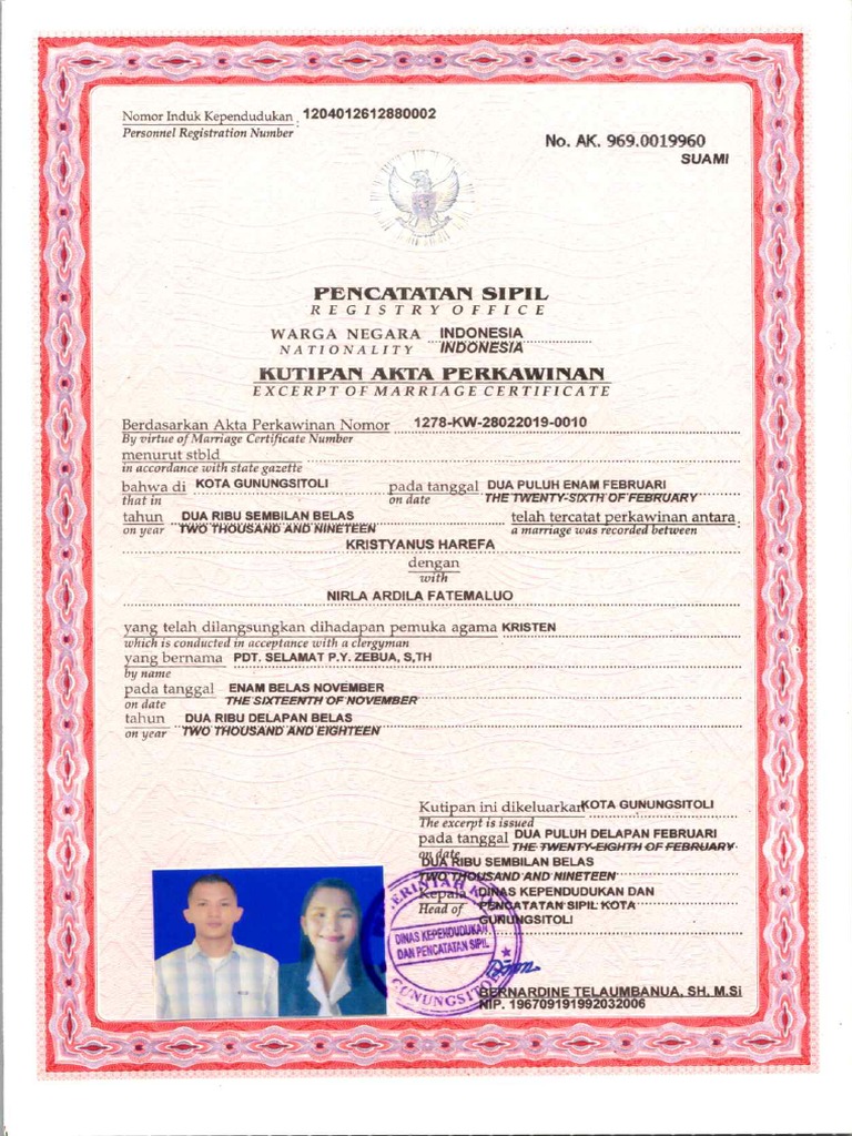 Akta Perkawinan | PDF