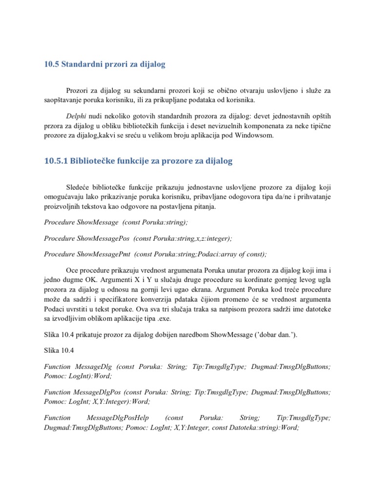 Prozori Za Dijalog | PDF