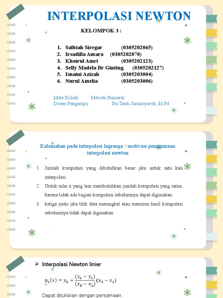 Interpolasi Newton dalam Metode Numerik | PDF