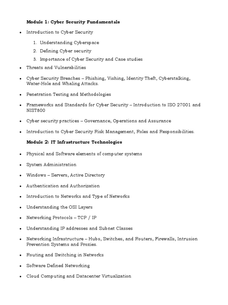 Module 1: Cyber Security Fundamentals | PDF | Computer Security | Security