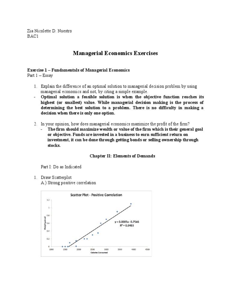 Managerial Economics Exercises Overview | PDF | Price Elasticity Of ...