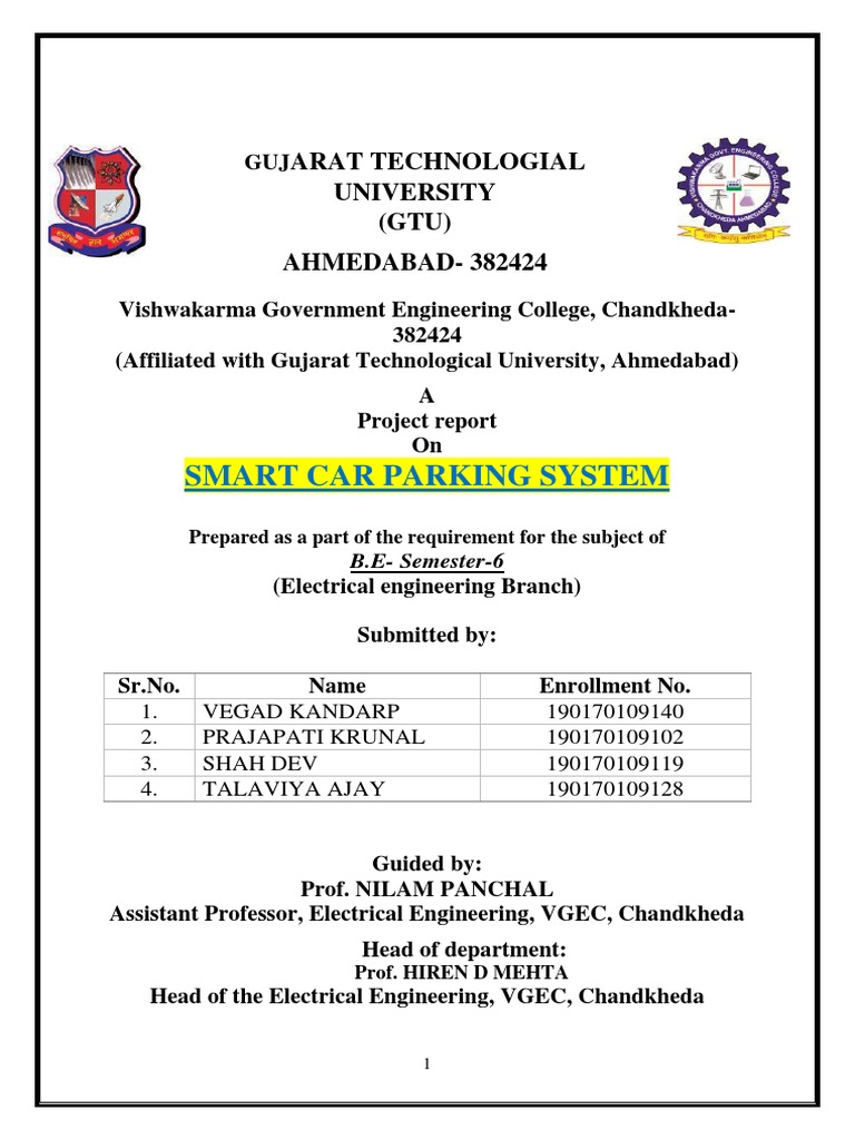 Smart Car Parking System - 2B | PDF | Electrical Engineering | Computer ...