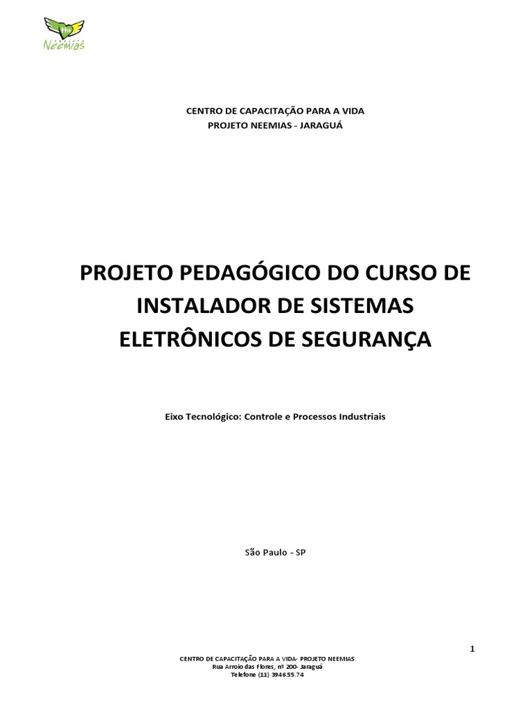 Projeto Pedagógico de CFTV | PDF | Desenvolvimento profissional | Aprendizado