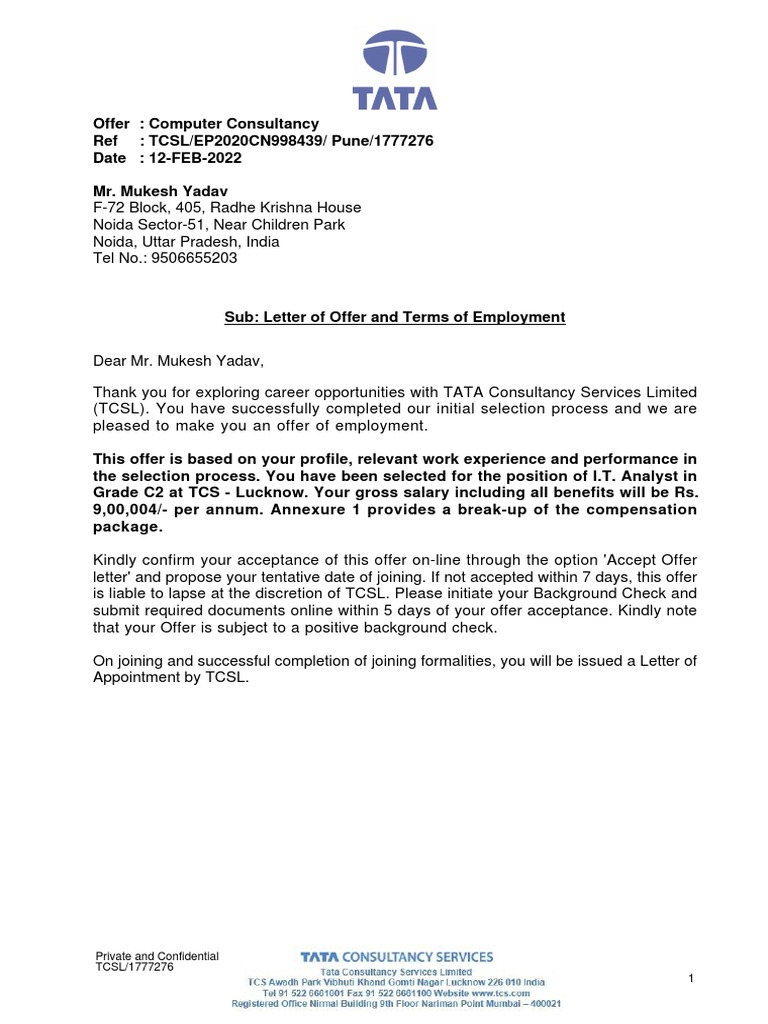 Offer Letter | PDF | Information Security | Insurance