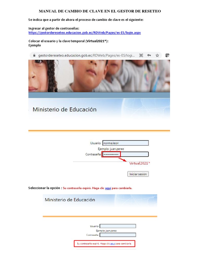 Manual Cambio de Clave Temporal | PDF