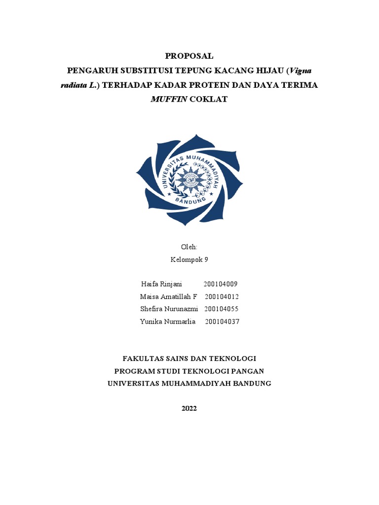 Kelompok9 Proposal TepungKacangHijau | PDF