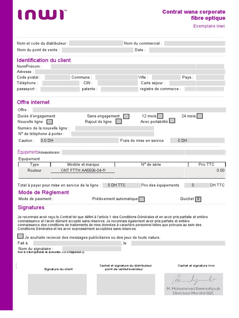 Contrat Fibre Ag | Download Free PDF | Facture | l'Internet