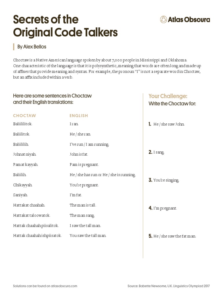 Secrets of The Original Code Talkers: by Alex Bellos | PDF