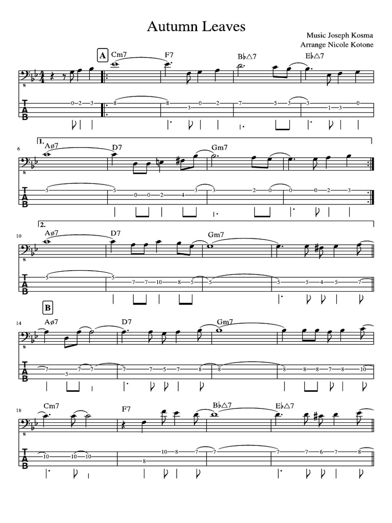 Autumn Leaves Bass | PDF