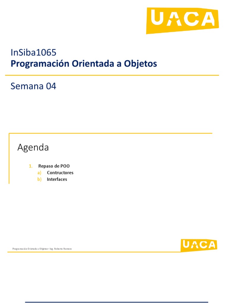 Programación Orientada A Objetos - Semana 04 | PDF | Constructor ...