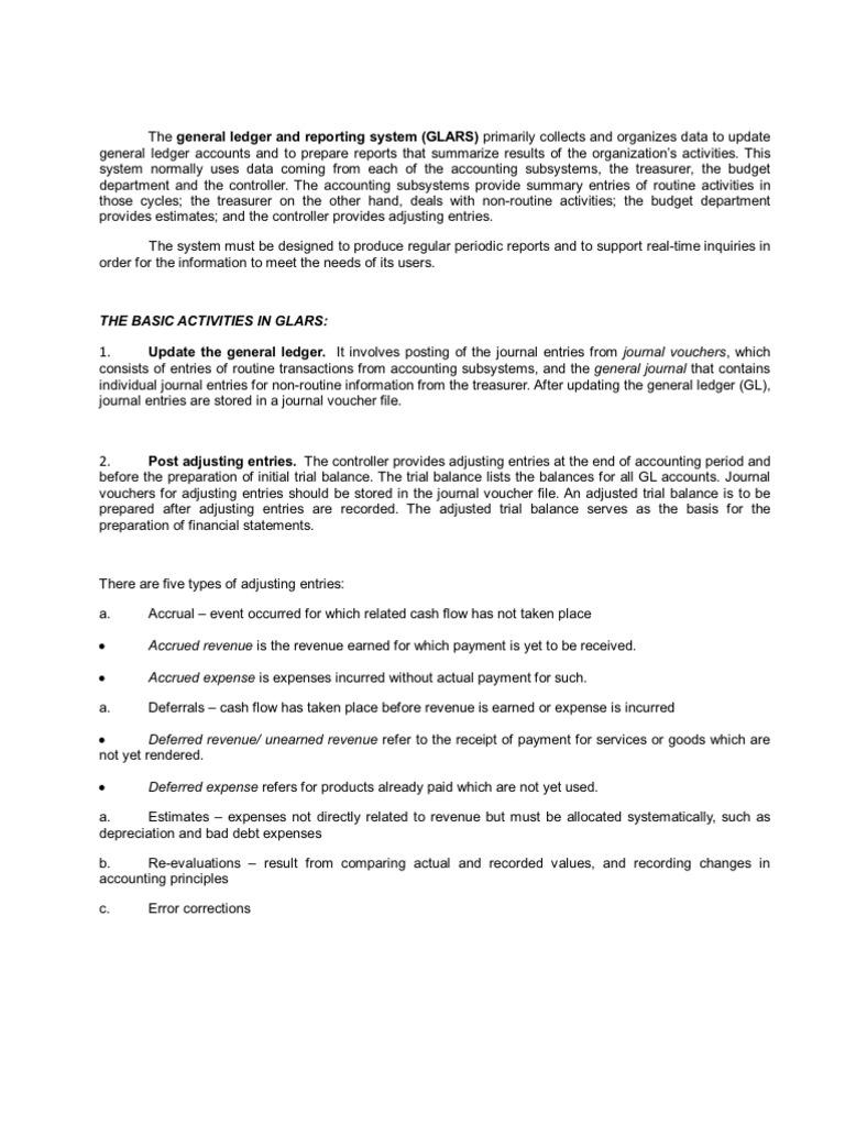 The Basic Activities in Glars:: U Ëc Invlvc Pingc C C Jrnalc Nric RMC A ...