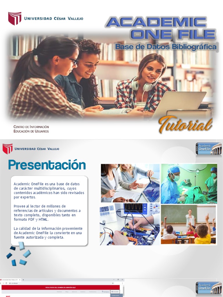 TUTORIAL Academic One File 2021-1 | PDF | HTML | Edad de información