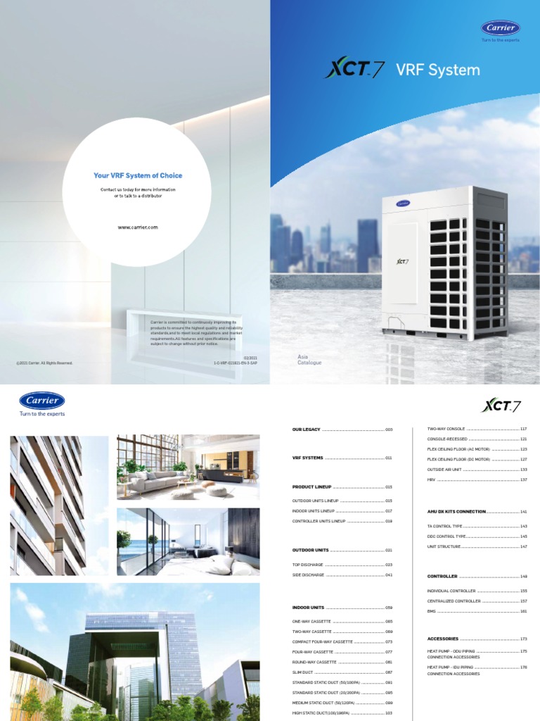 Carrier VRF Catalogue 2021 Tcm173-142860 | PDF | Air Conditioning | Heat Exchanger