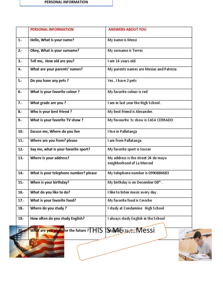 PERSONAL INFORMATION | PDF