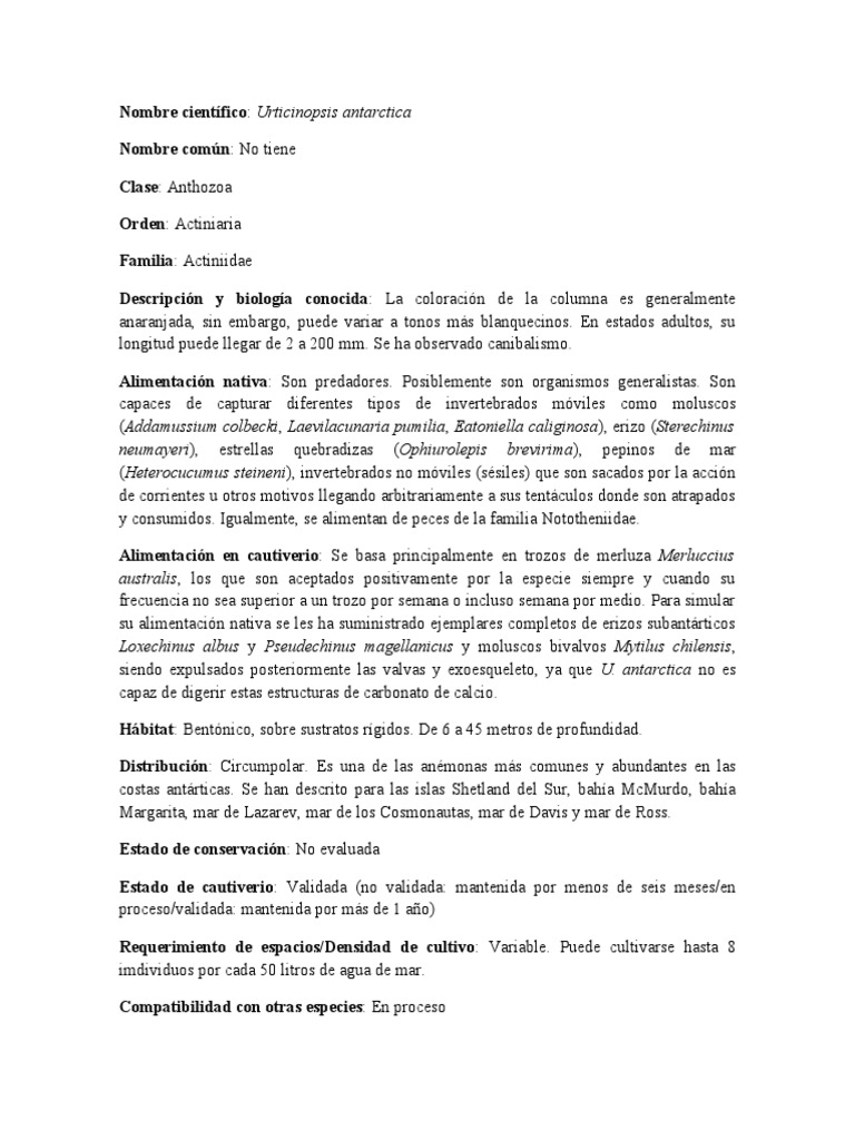 Texto Fichas para Especies de Acuarios | PDF | Acuario | Mar