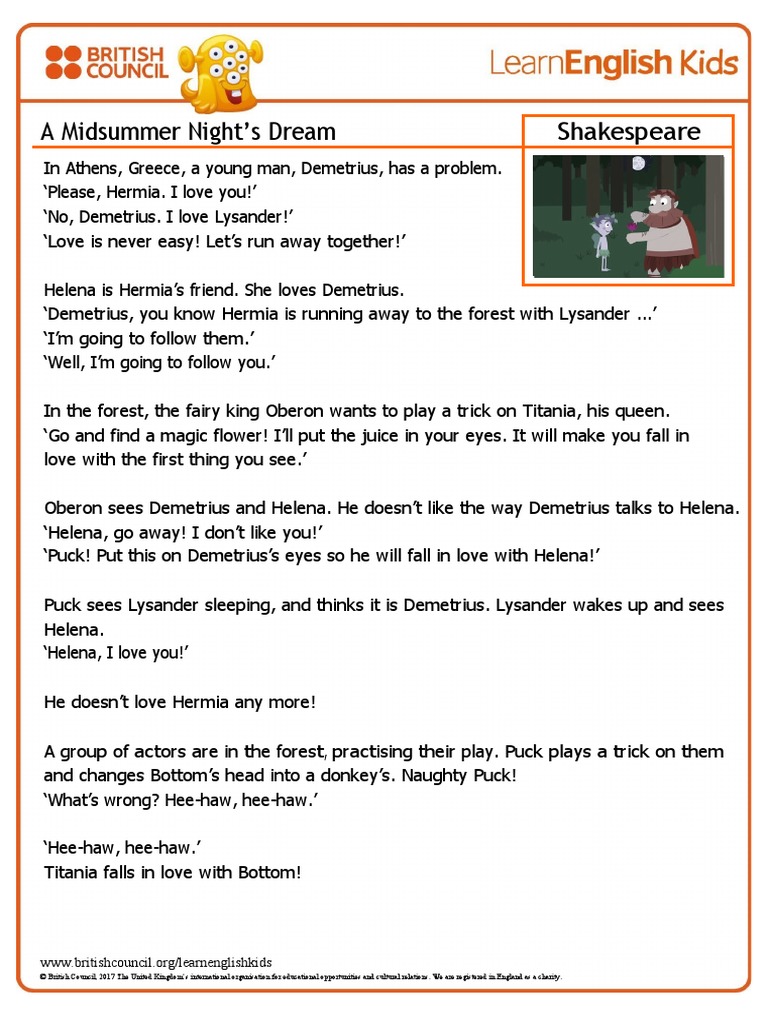 A Midsummer Night's Dream Shakespeare | PDF | Fairies | Fantasy Theatre