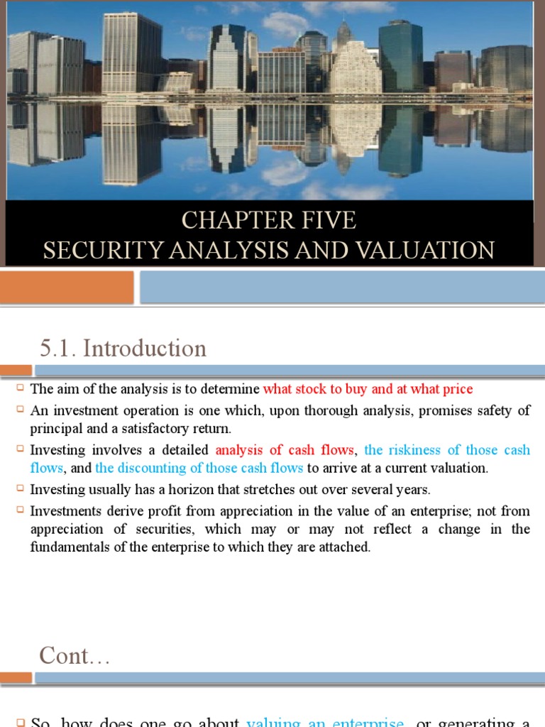 Chapter Five Security Analysis and Valuation | PDF | Bonds (Finance ...